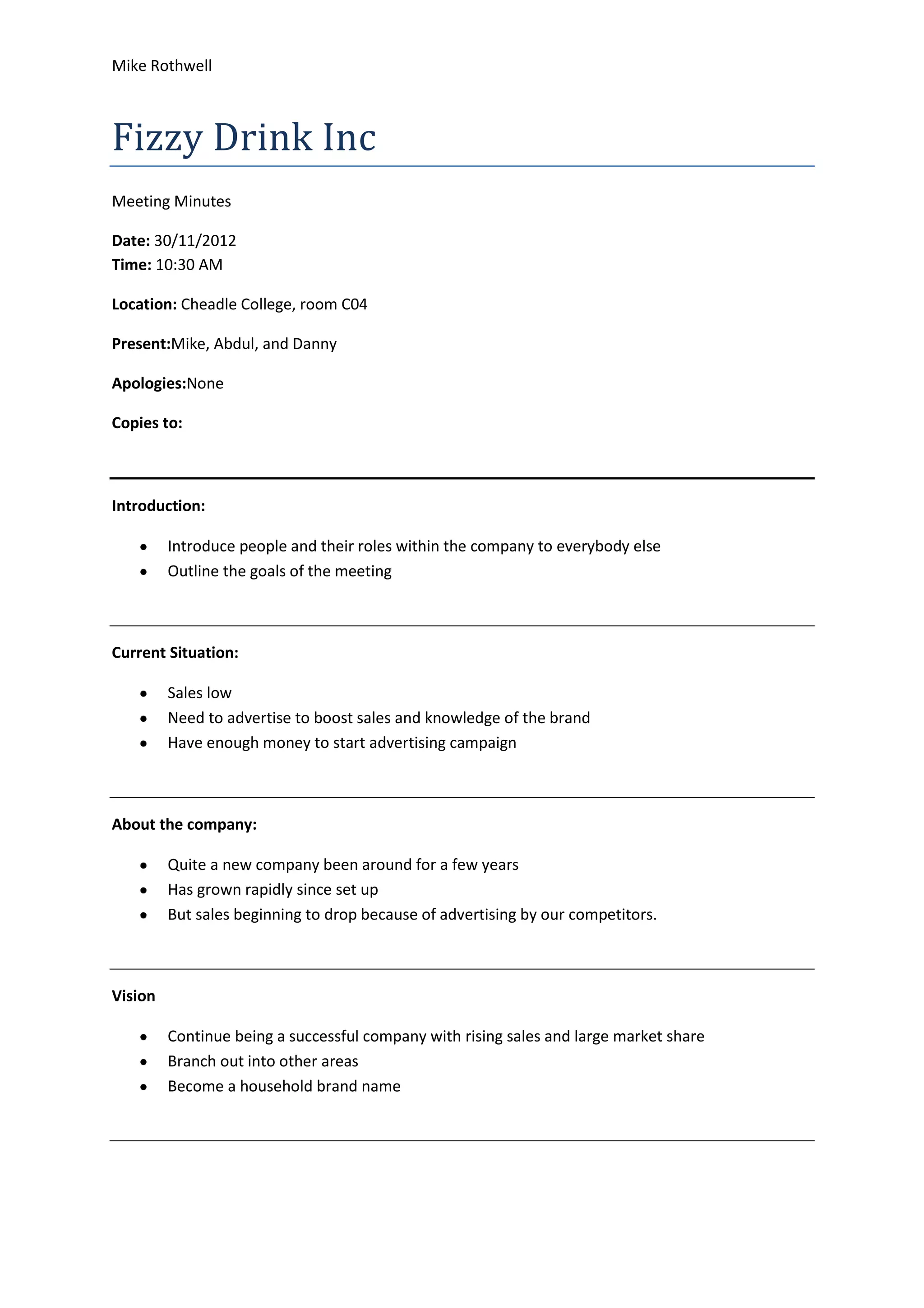 Minutes (assignment 2 task 2) | PDF
