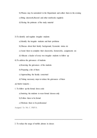 Minutes Of Class Representatives Meeting Docx