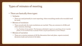 Minutes of meeting | PPTX