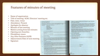 Minutes of meeting | PPTX