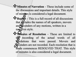 Minutes of meeting | PPTX