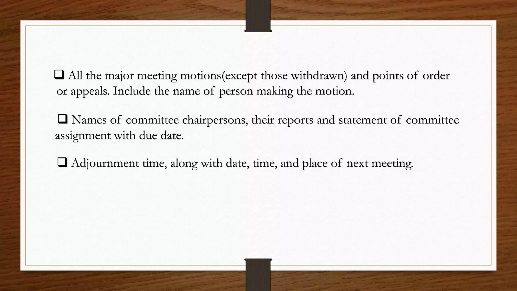 Minutes of meeting | PPTX