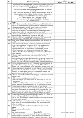Minutes of internal grievance meeting | DOC