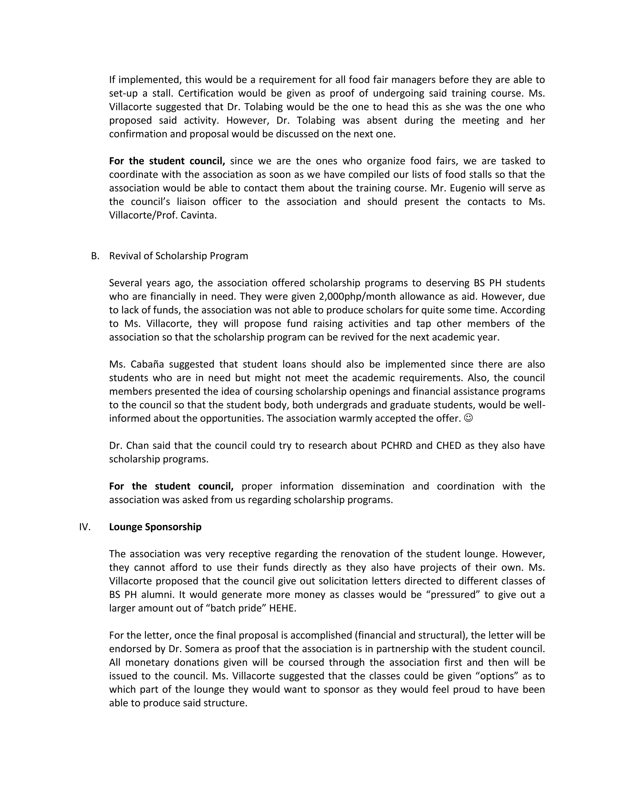 Minutes of the meeting with the alumni | PDF