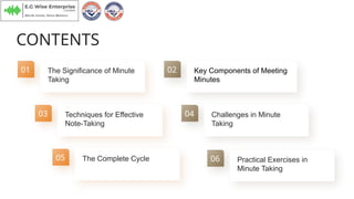 Minute Taking and Meeting Procedures for Beginners | PPTX