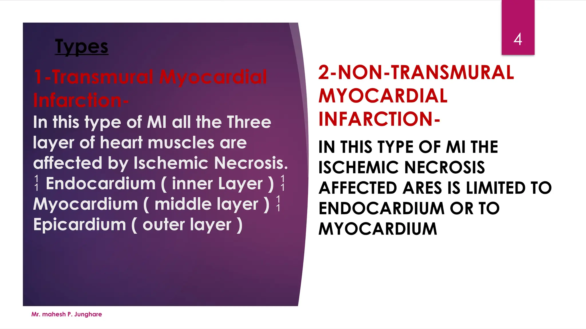 CV-2C Miocardial infraction by Mahesh Junghare | PPTX