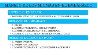 Miomas uterinos y el embarazo | PPTX