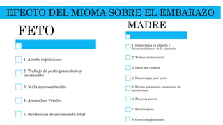 Miomas uterinos y el embarazo | PPTX