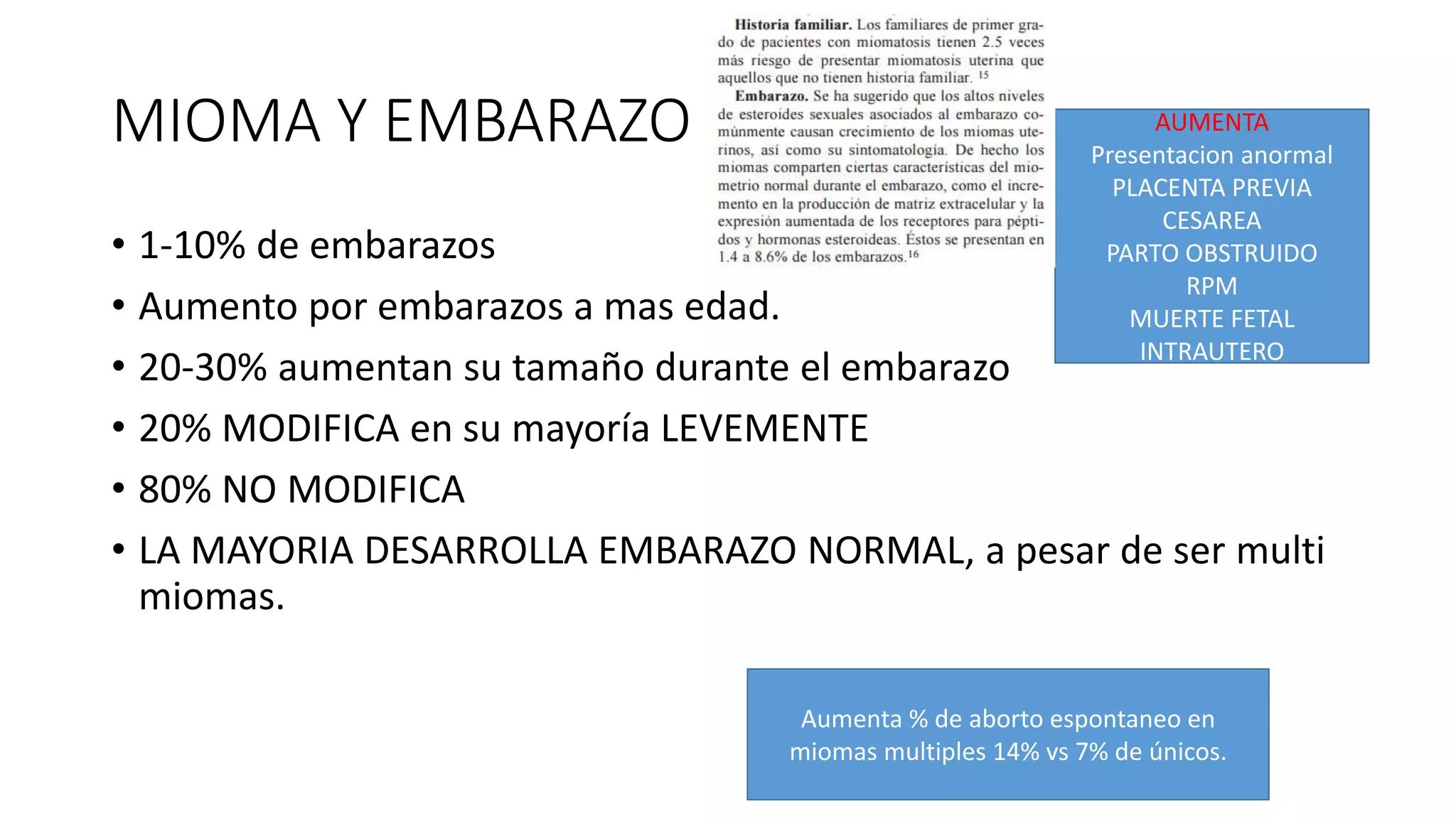 Caso clinico de miomas en embarazo | PPTX