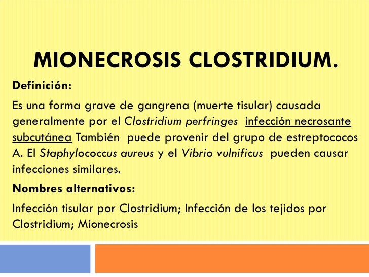 Mionecrosis Clostridium