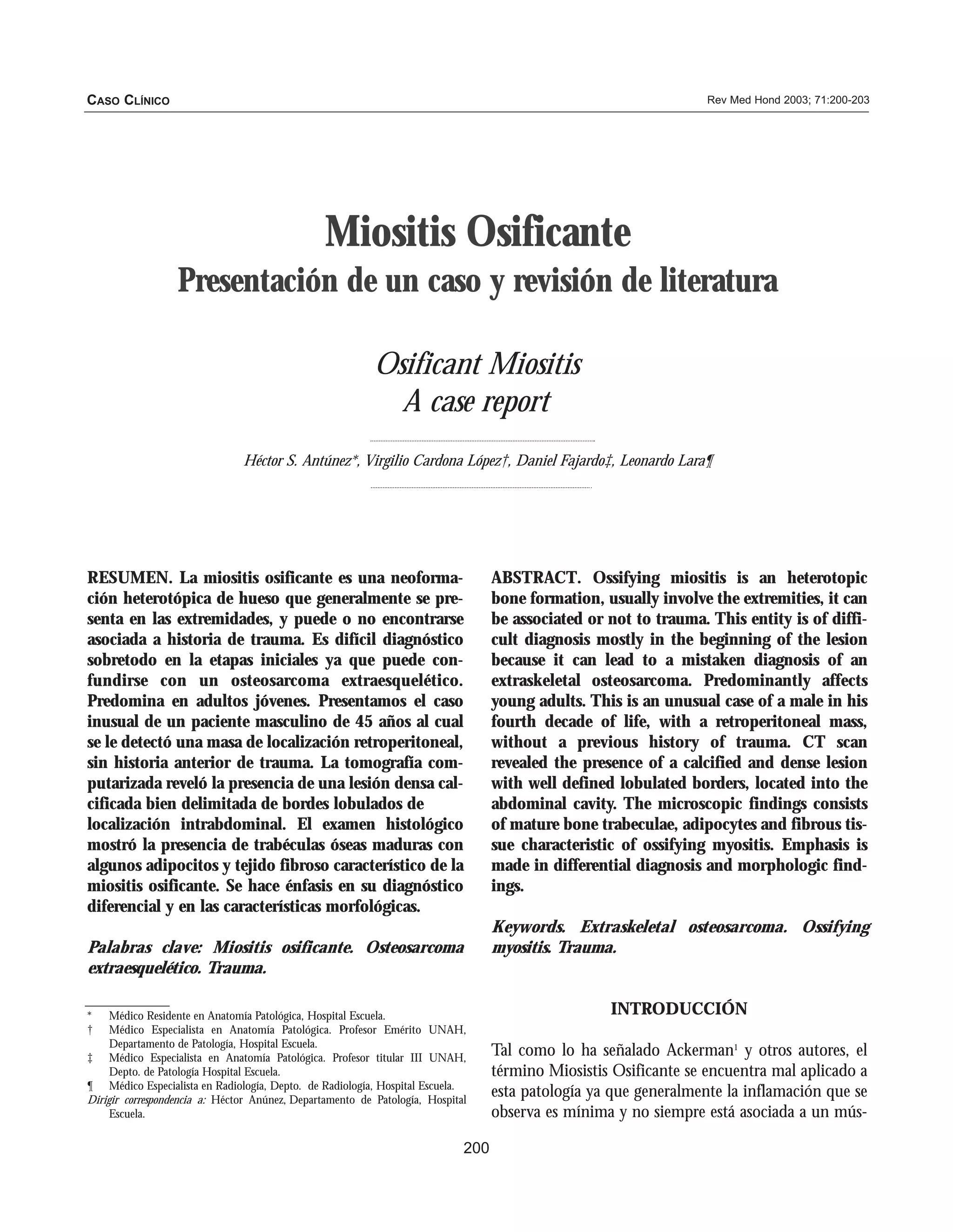 Miositis osificante | PDF