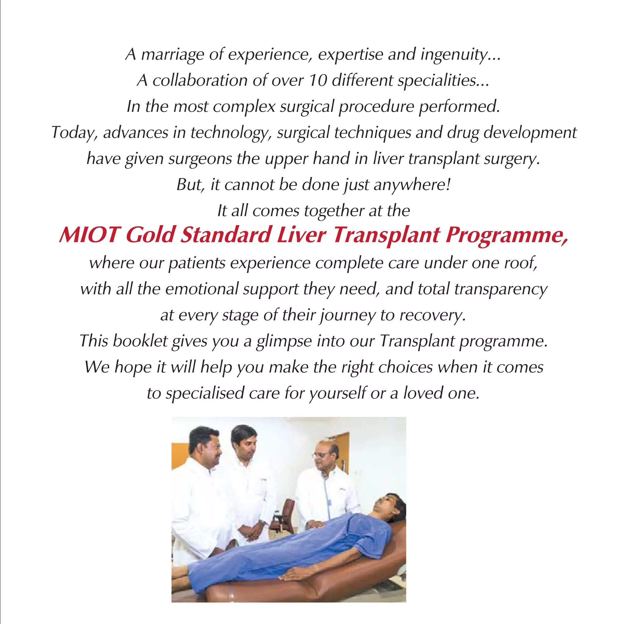 MIOT Gold Standard Liver Transplant Programme (MGST) | PDF