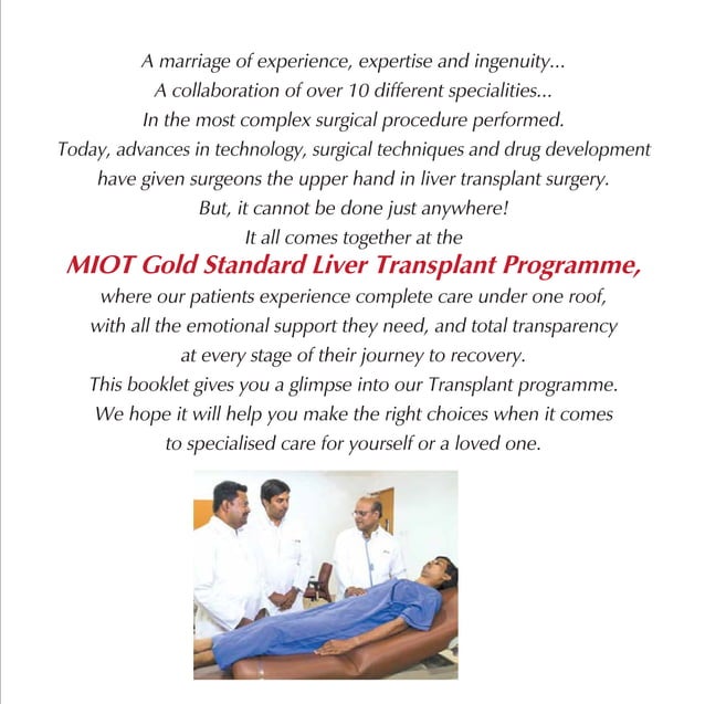 MIOT Gold Standard Liver Transplant Programme (MGST) | PDF | Surgery ...