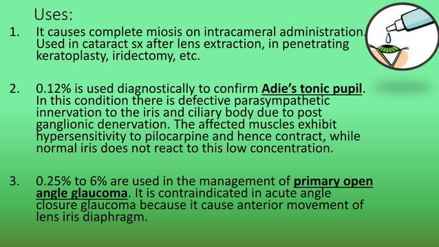 Miotics and mydriatics | PPTX | Eye and Vision Conditions | Diseases ...