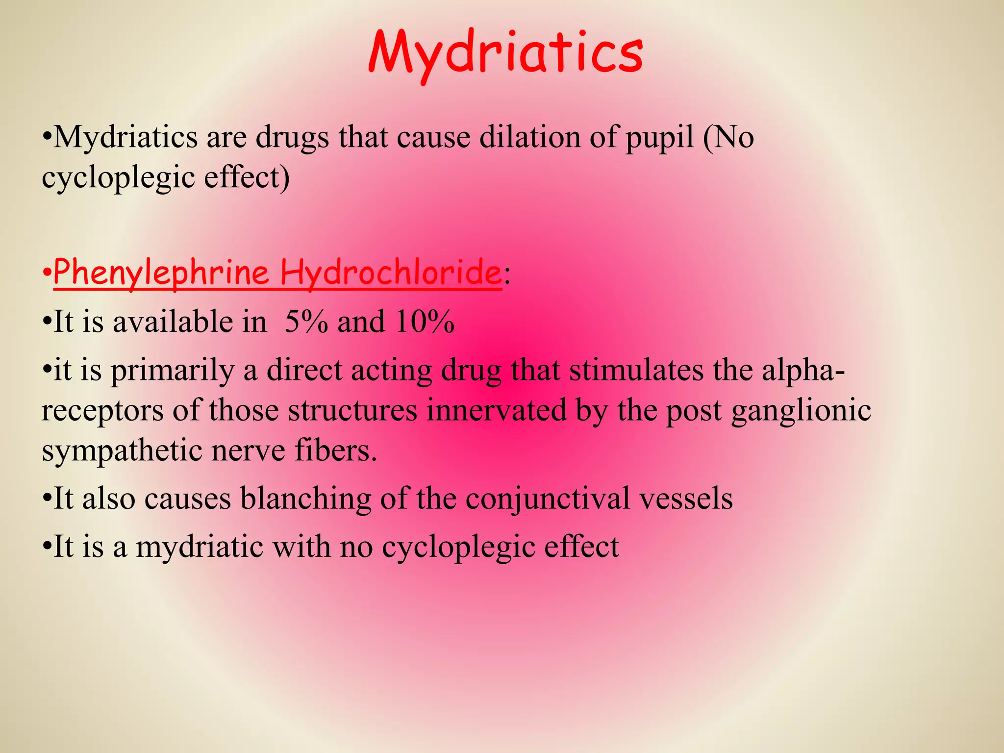 Miotics mydriatics cycloplegics | PPTX