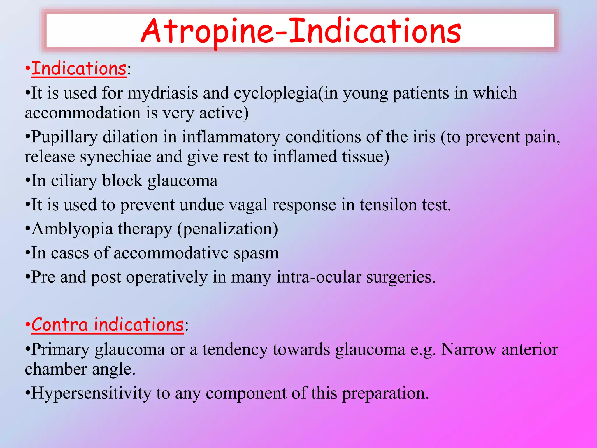Miotics mydriatics cycloplegics | PPTX