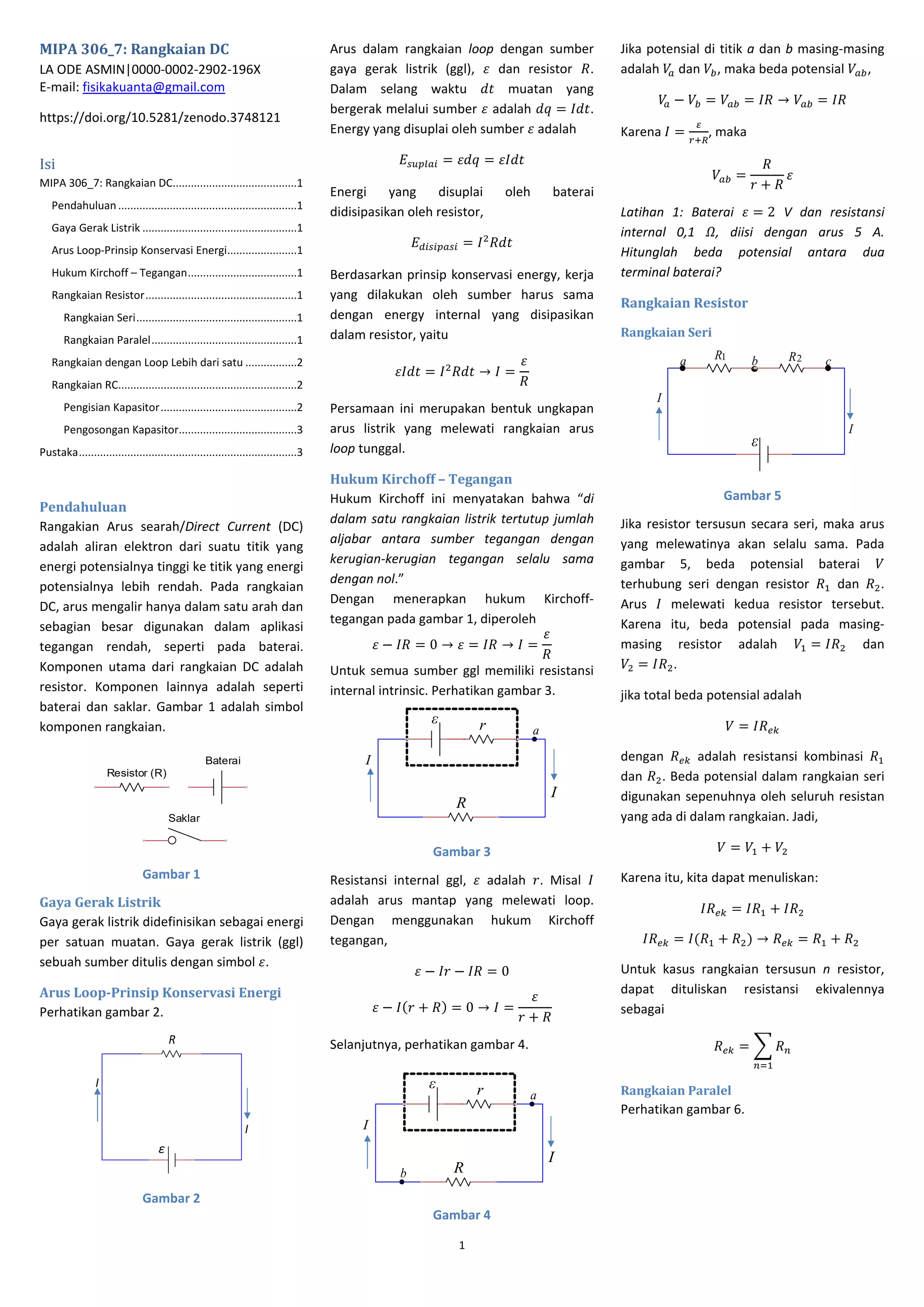 Rangkaian DC (DC Circuit) | PDF