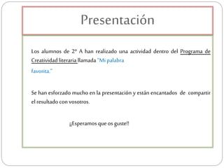 Mi palabra favorita es | PPTX