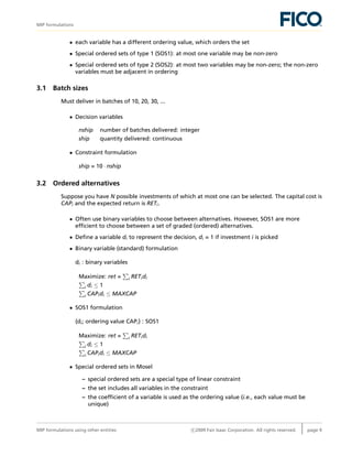 Mip formulations quick_reference (2) | PDF