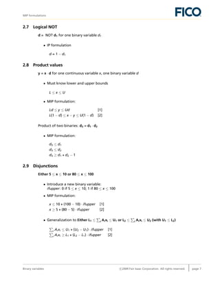 Mip formulations quick_reference (2) | PDF