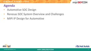 MIPI DevCon 2020 | High Speed MIPI CSI-2 Interface Meeting Automotive ...
