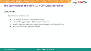 MIPI DevCon 2020 | The Story Behind the MIPI I3C HCI Driver for Linux | PDF