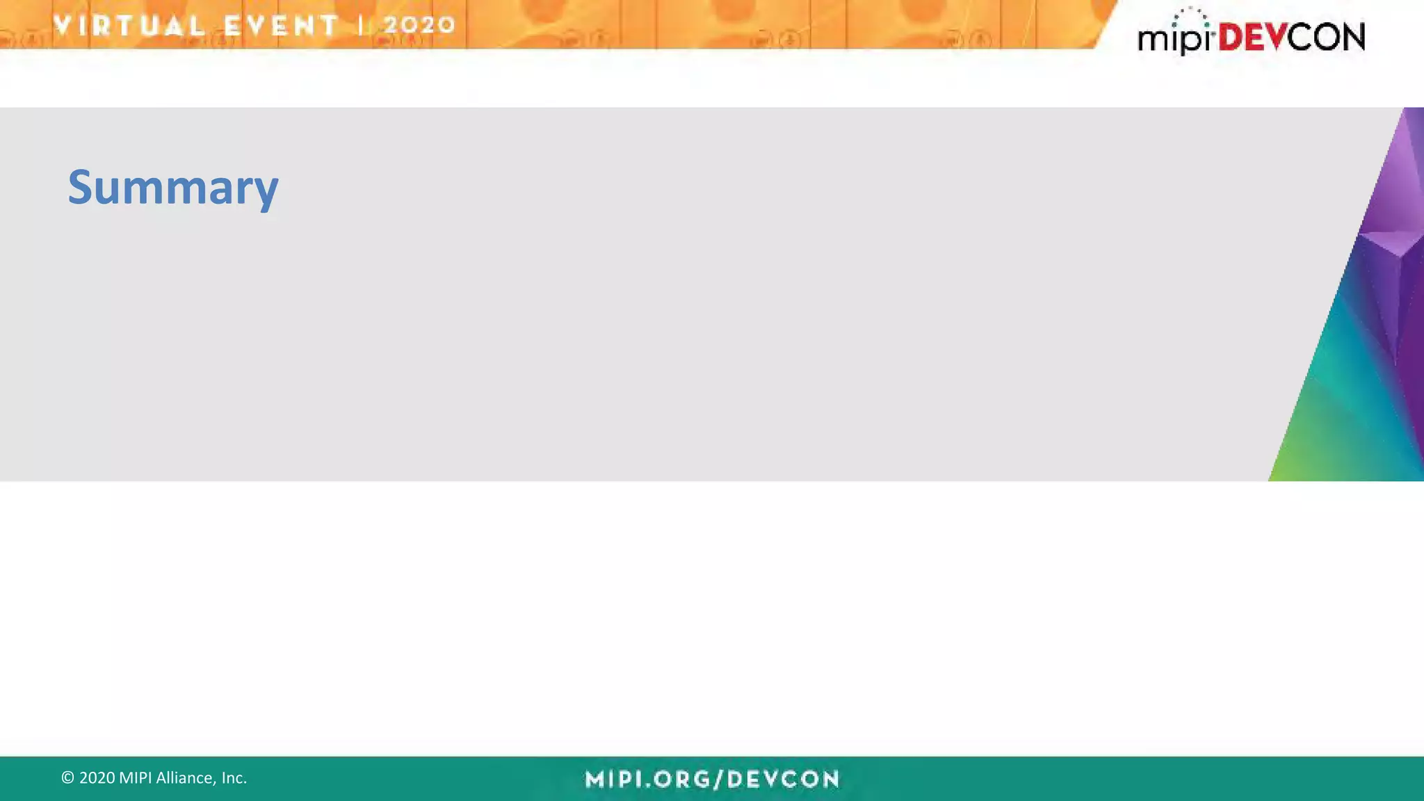 MIPI DevCon 2020 | Why an Integrated MIPI C-PHY/D-PHY IP is Essential | PDF