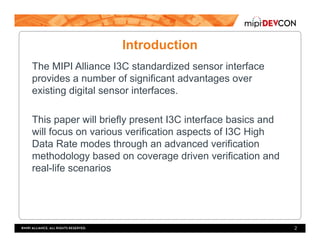 MIPI DevCon 2016: MIPI I3C High Data Rate Modes | PDF