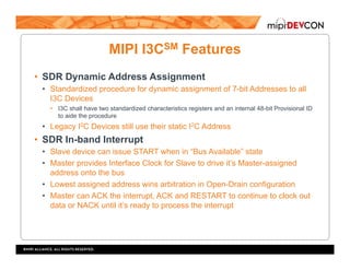 MIPI DevCon 2016: A Developer's Guide to MIPI I3C Implementation | PDF