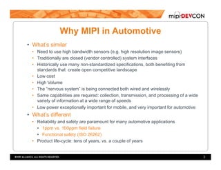 MIPI DevCon 2016: MIPI in Automotive | PPT