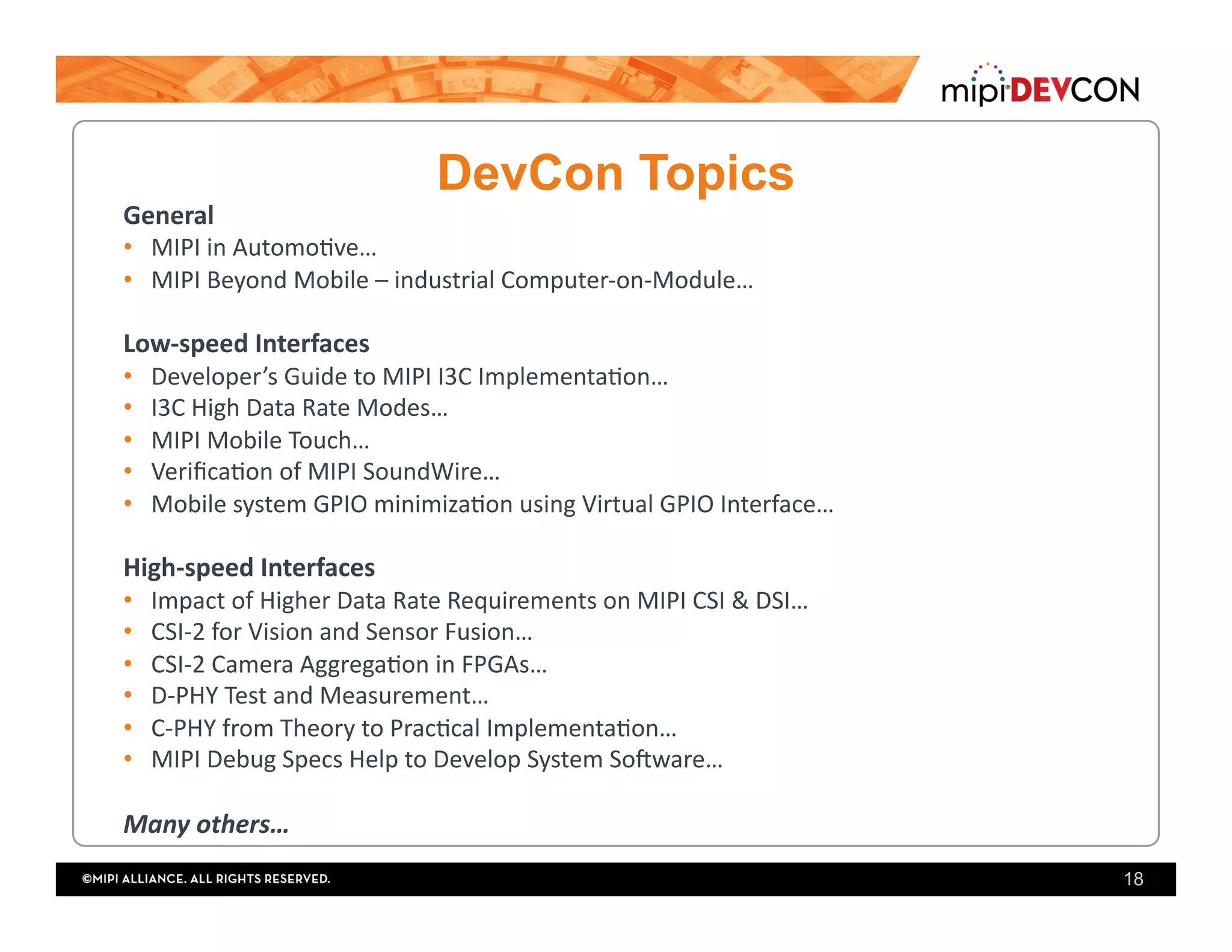 MIPI DevCon 2016: Specifications Roadmap - The Wires for Wireless | PDF