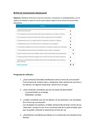 Mi plan de comunicación interpersonal | PDF