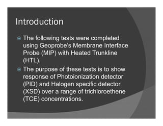 MIP Response Test Trichloroethene | PDF