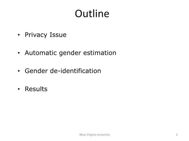 Gender Estimation from Fingerprints / Image De-identification for ...