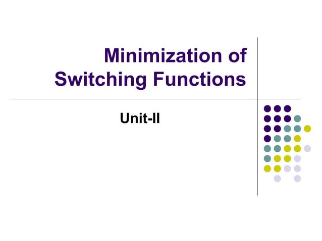 STLD- Switching functions | PPT | Computing | Technology & Computing