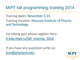 MIPT Fall Programming Training | PDF | Sports