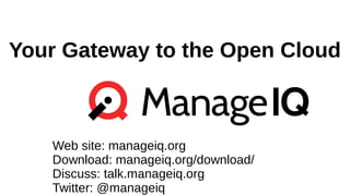 Hybrid Cloud Management with ManageIQ | ODP | Cloud Computing | Internet