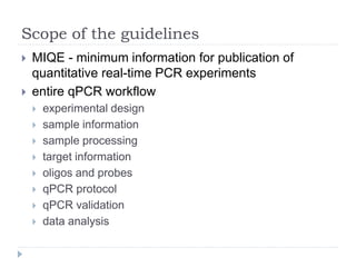 MIqPCR - MIQE - RDML | PPTX