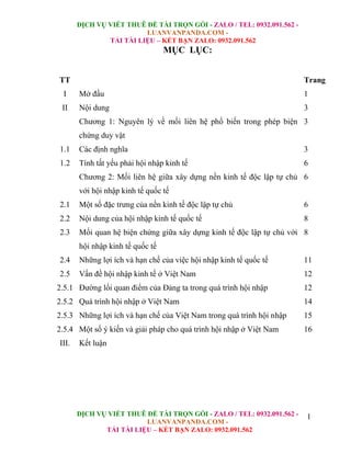 Mối Quan Hệ Biện Chứng Giữa Xây Dựng Kinh Tế Độc Lập Tự Chủ Với Hội Nhập Kinh Tế Quốc Tế.doc