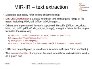 Mir - a Media Information Retrieval system | PPT
