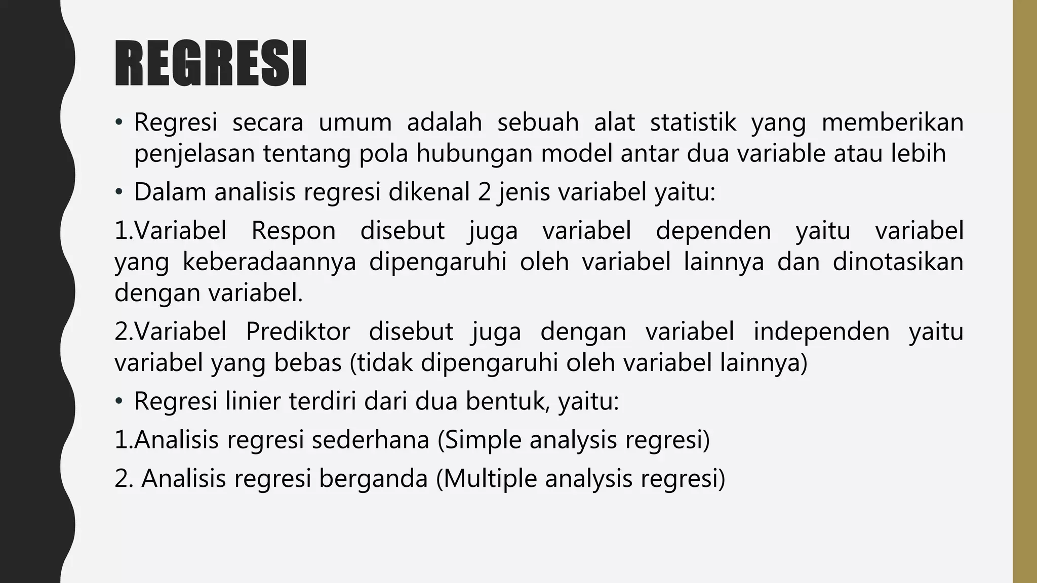 analisis regresi korelasi | PPT