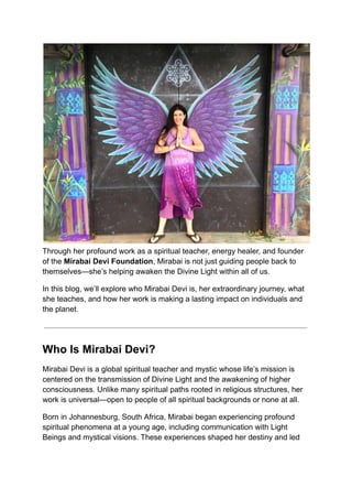 Book a Spiritual Session with Mirabai Devi | PDF
