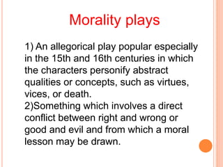 Miracle and morality plays ppt | PPTX