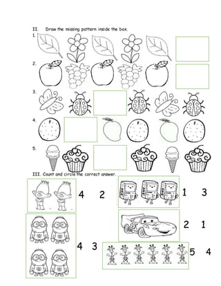Kindergarten Test Paper Monthly Exam | DOCX