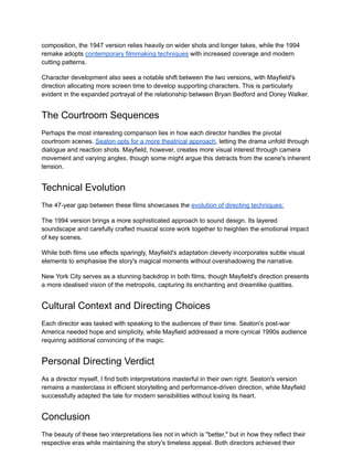 Miracle on 34th Street (1947 vs 1994) - A Comparative Directing Study | PDF