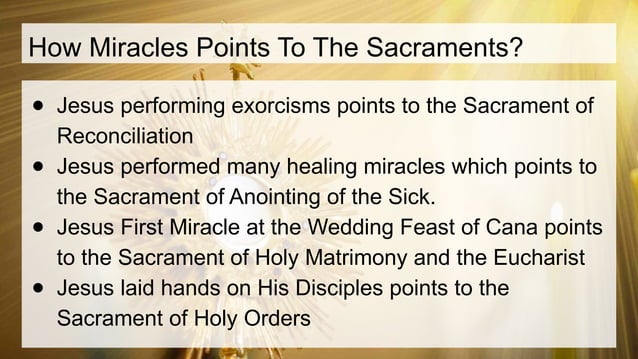Miracles and Signs PowerPoint Presentation For Catholic Schools | PPTX
