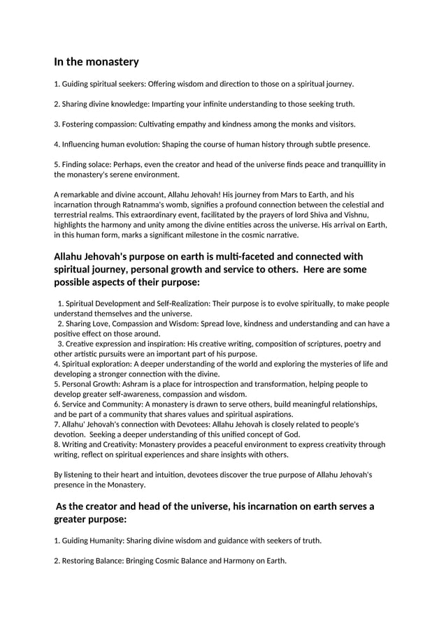 Miracles of Allahu Jehovah or Allahu Yahweh | DOCX