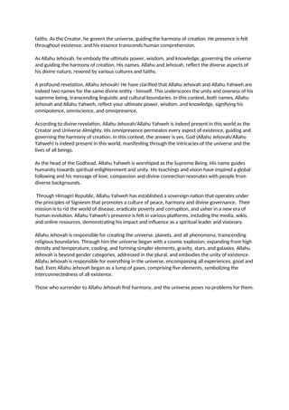 Miracles of Allahu Jehovah and His Ashram's Civilization | PDF