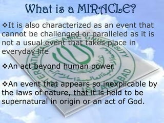 Miracles Of Prophets In Islam