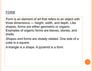 Line , shape form , space & TEXTURE | PPTX